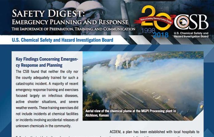 New CSB ‘Safety Digest’ focuses on emergency planning, response | 2018 ...