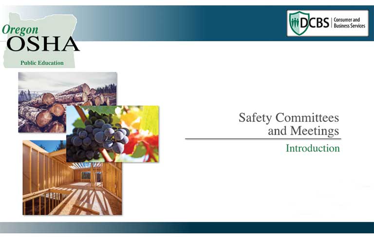 Safety committee training: Oregon OSHA launches online clearinghouse ...