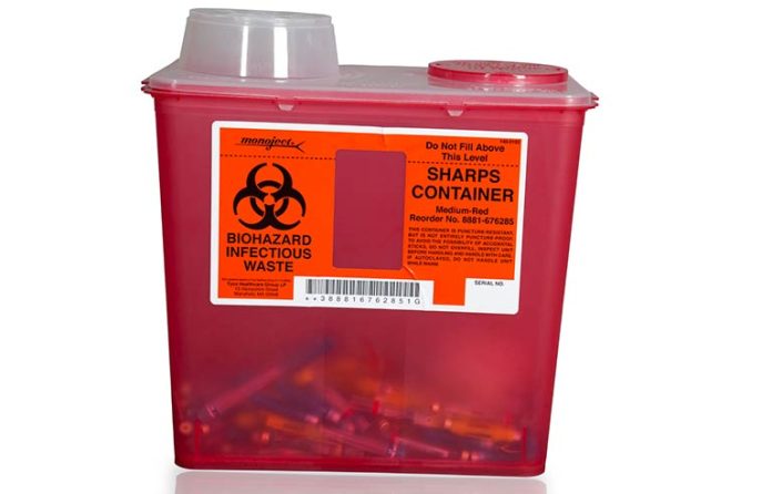 Which workers are most at risk for sharps injuries?